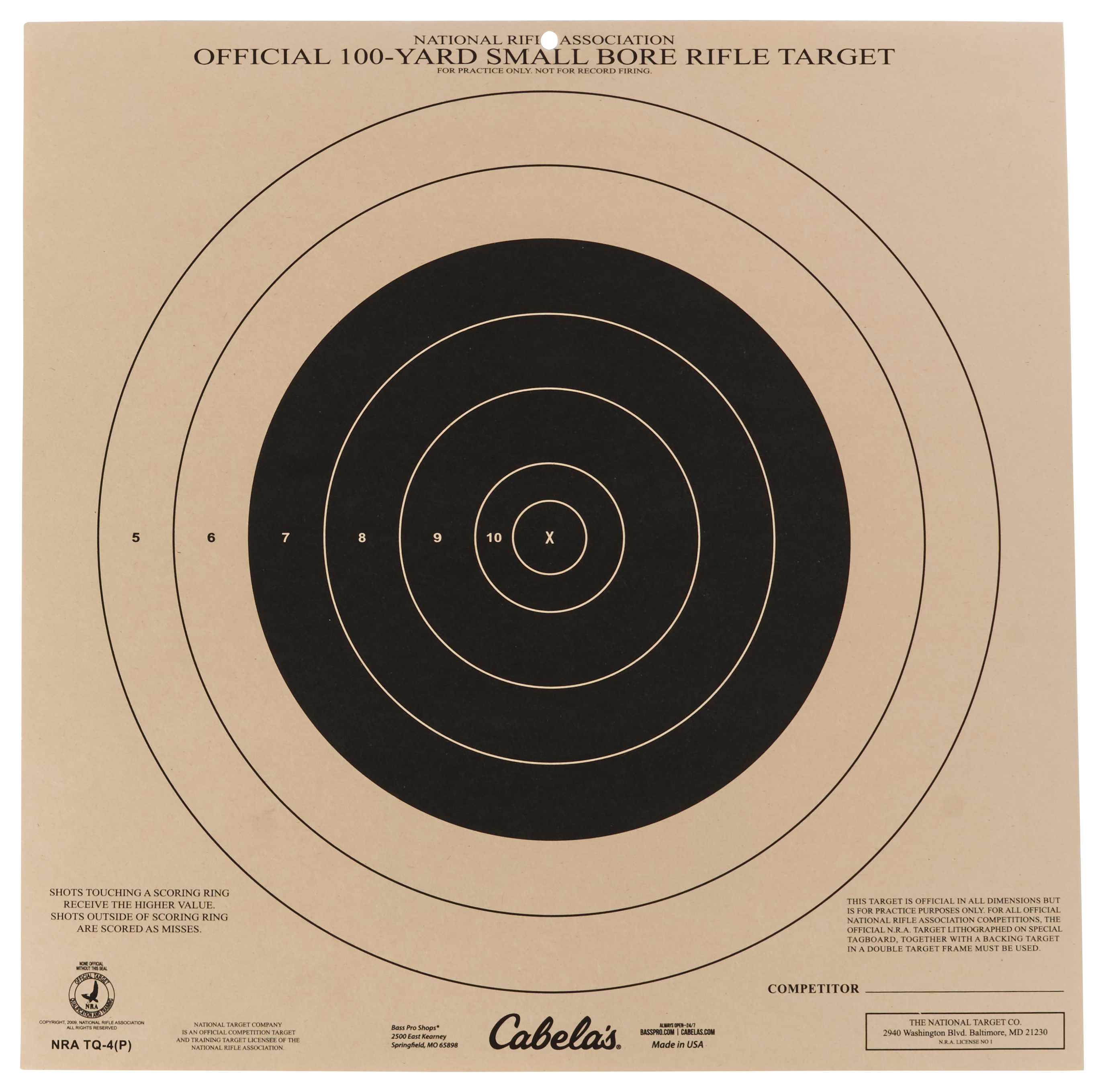 Cabela's Official NRA Small Bore Rifle Targets | Bass Pro Shops